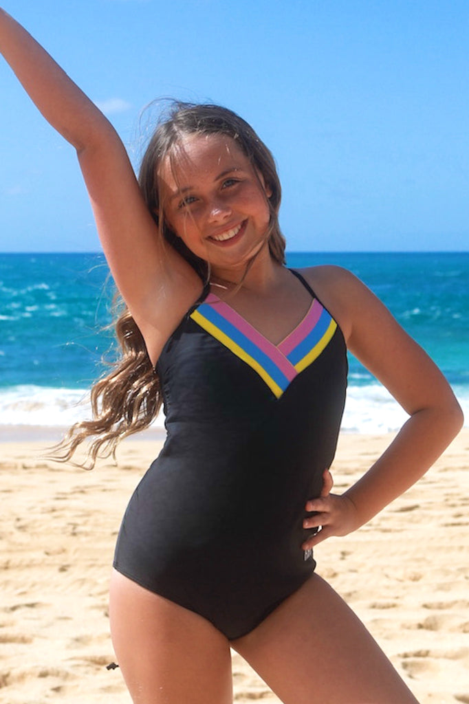 Tween Rikki Rad Striped One Piece 48 Rad Swim