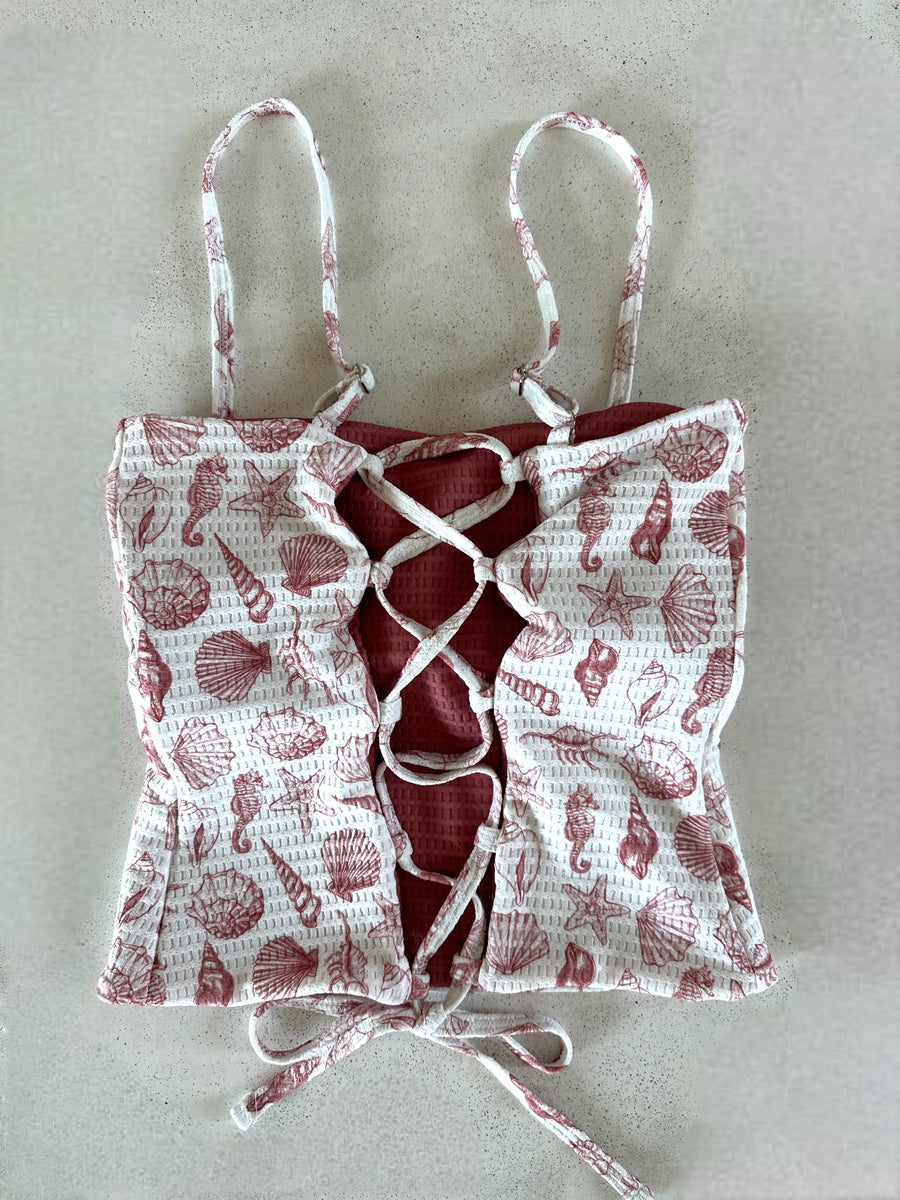 Tween Saylor - Salmon Pink Reversible Tankini – Rad Swim