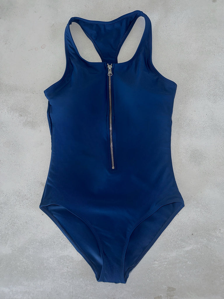 Jenna - Navy Zipper One-Piece Swimsuit - $74 – Rad Swim